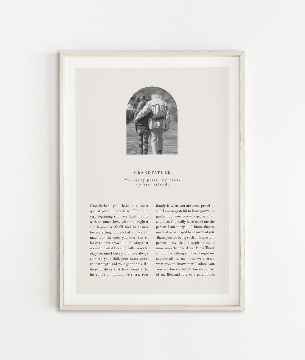 Personalised "Grandfather" Print With Photo A4 – Momentary Happiness