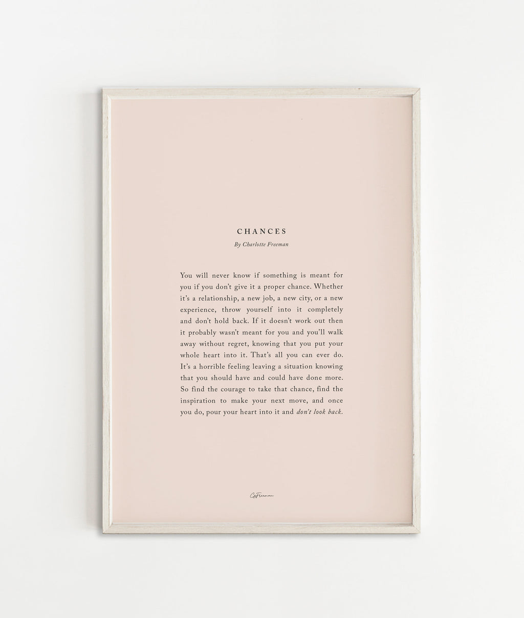 "Chances" Motivational Print – Momentary Happiness